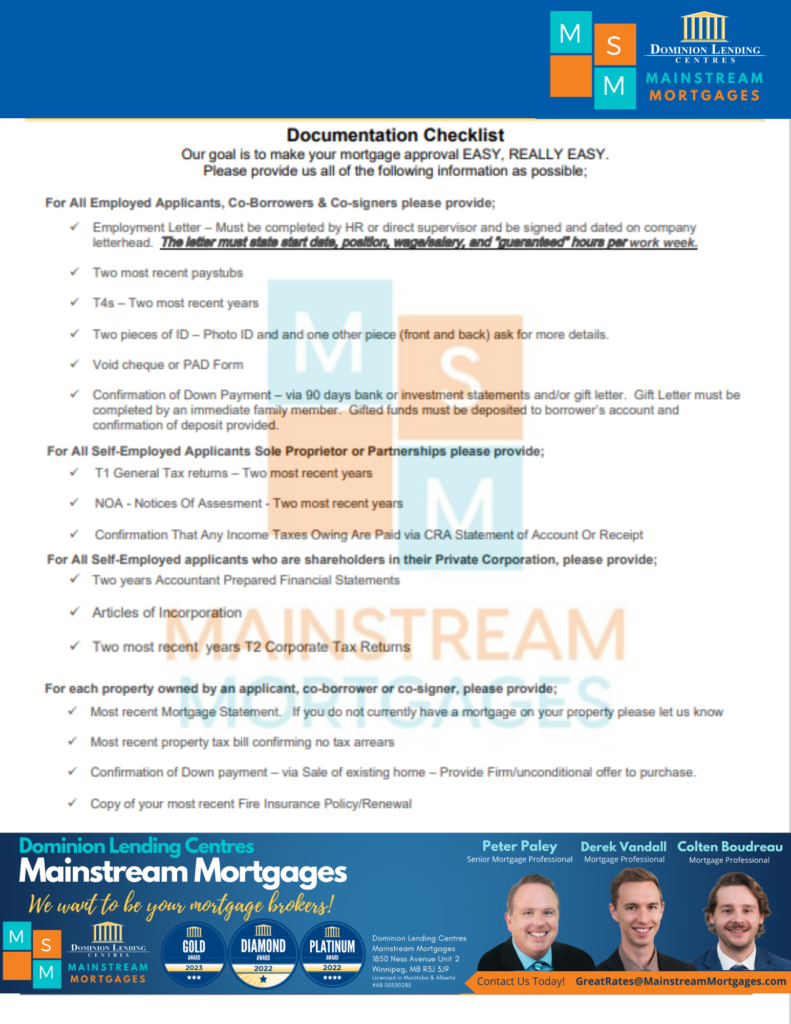 The Mortgage Application & Documentation Process - Mainstream Mortgage ...